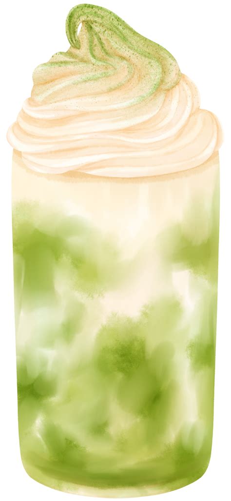 Matcha Latte Milk Tea Drink Watercolor 9695072 PNG