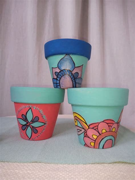 Macetas de diseño pintadas a mano handmade flower pot en 2020