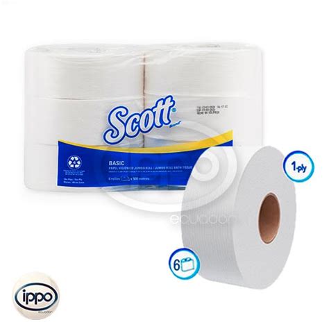 PAPEL HIGIENICO JUMBO SCOTT BASIC 500 MTS 1 HOJA CÓDIGO 30228820 Ippo