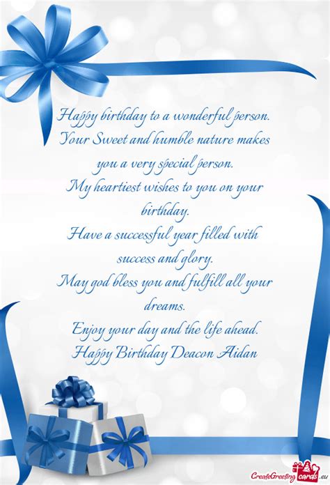 Happy Birthday Deacon Aidan Free Cards