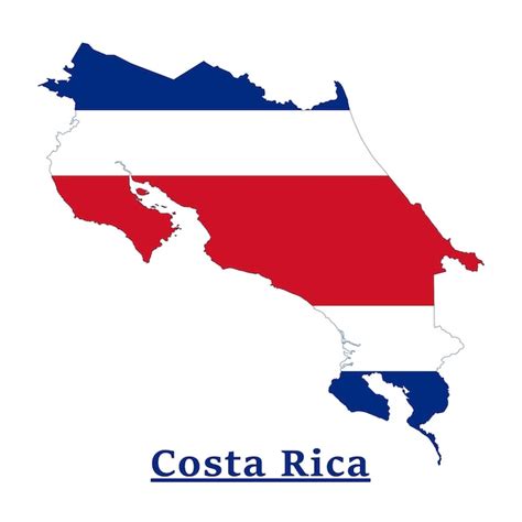 Diseño del mapa de la bandera nacional de costa rica ilustración de la