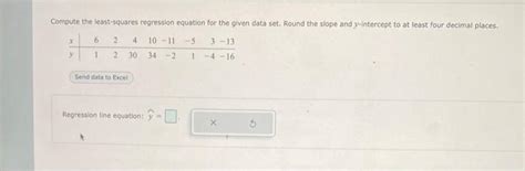 [solved] compute the least squares regression equation for
