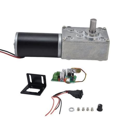 HURRISE Moteur à engrenages 12V moteur à vis sans fin réduction de
