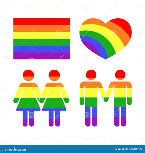 Vector Rainbow Gay Lgbt Rights Icons And Symbols Stock Vector Illustration Of Graphic Colored