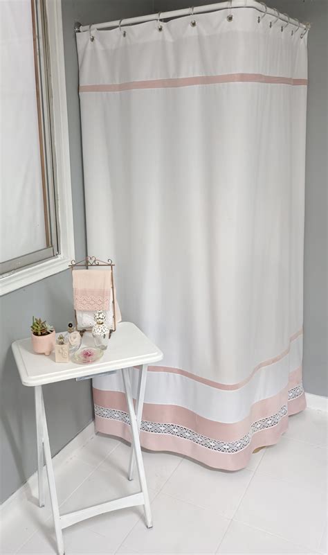 Ripley CORTINA BAÑO BOLILLO ROSADO