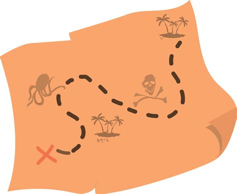 Pirate Treasure Scroll Map Vector Art At Vecteezy