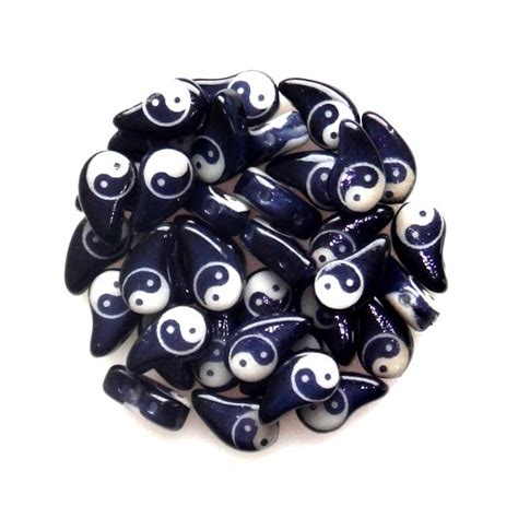 Korálky MATUBO Paisley Duo provedení Black White LSR Ying Yang