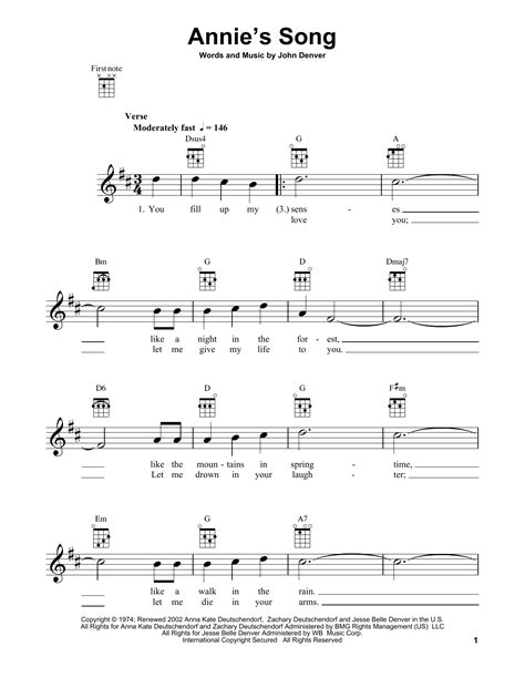 Annie S Song By John Denver Ukulele Guitar Instructor