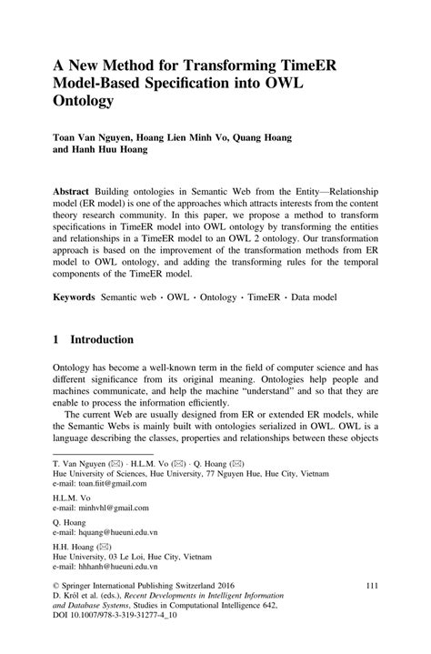 pdf a new method for transforming timeer model based specification into owl ontology