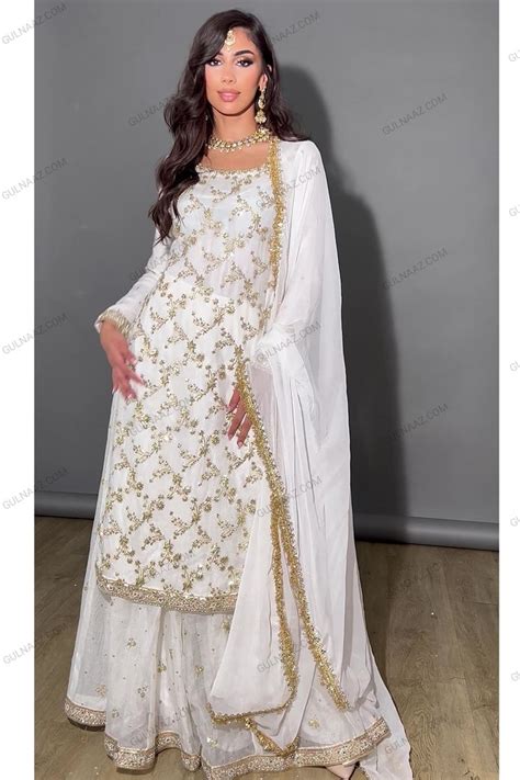 Ifra Nikkah Dress Desi Fashion Casual White Indian Dress