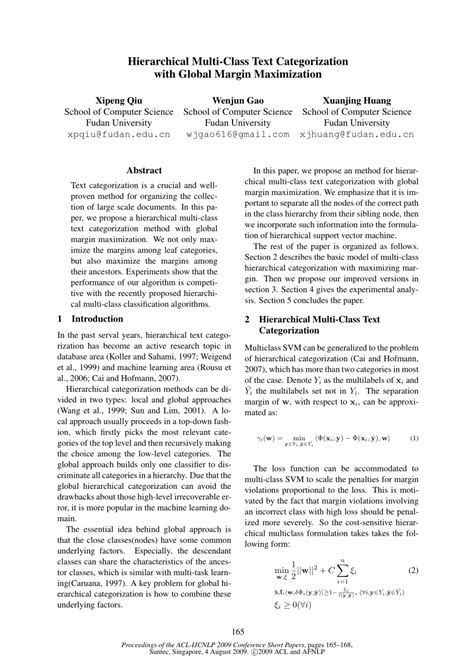 pdf hierarchical multi class text categorization with global margin maximization
