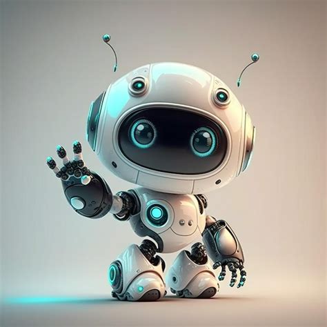 Premium Ai Image A Robot With A Blue Light On It Is Waving