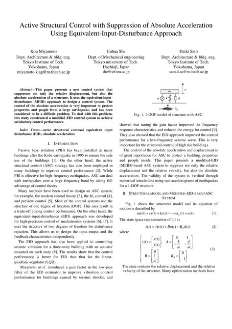 pdf active control ofbase isolated high rise buildings based on equivalent input disturbance