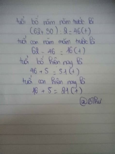 bố hơn con 30 biết năm năm nữa tổng số tuổi số tuổi của hai bố con là