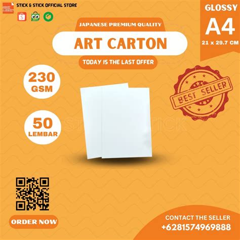Jual Art Carton 230 Gsm A4 Isi 50 Lbr Kertas Karton Paper Glossy