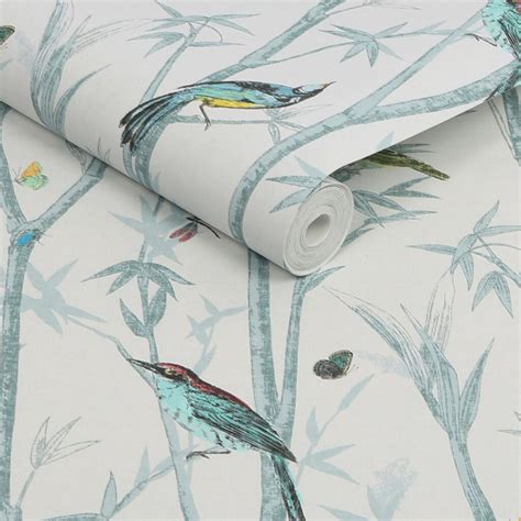 Chinoiserie Bird Trail Duck Egg Wallpaper Next Wallpaper Wallpaper It
