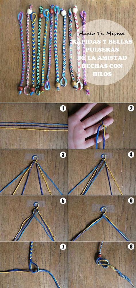 Cómo hacer pulseras de hilo paso a paso Haciendo pulseras de hilo