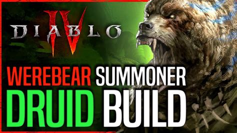 Diablo 4 Druid DPS Build Werebear Summoner Gear Skills Demonstration