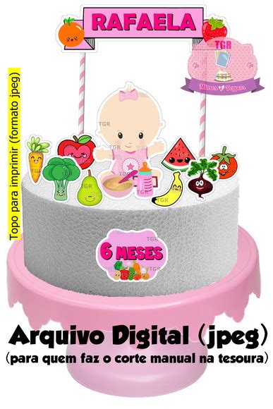 Arte Digital Topo De Bolo Papinha Menina Para Imprimir Jpeg