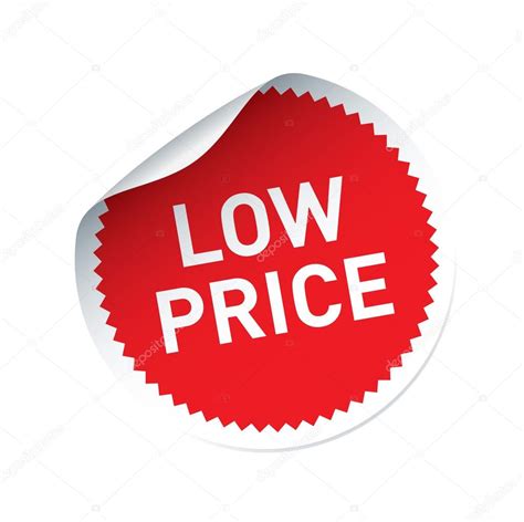 Red Vector Sticker And Text LOW PRICE Stock Vector Image By