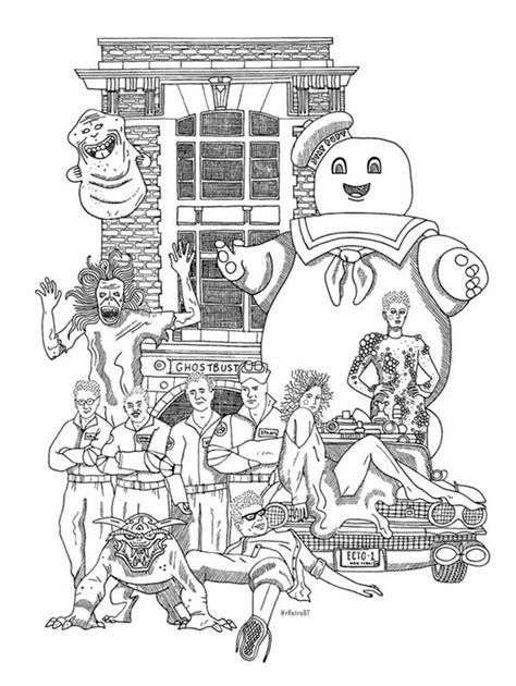 75 Desenhos do Caça Fantasmas para Imprimir e Colorir