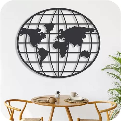 Cuadro Calado Mapa Mundi Globo Terraqueo Planeta P Colgar