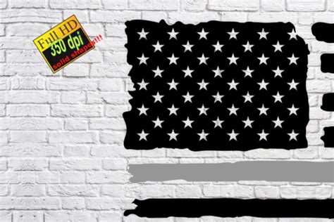 American Distressed Flag Thin Grey Line Graphic By SVGcrafters