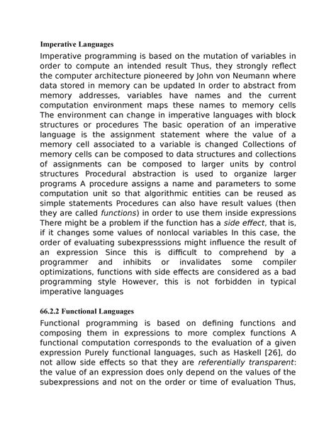 imperative languages imperative languages imperative programming is based on the mutation of