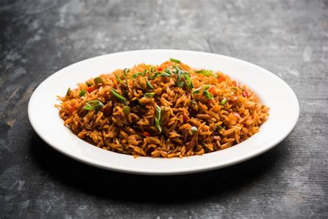El Arroz Frito Schezwan Masala Es Una Comida Indochina Popular Que Se