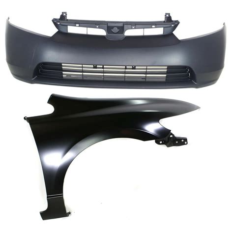 Vmvjglek Pcs Front Unfinished Steel Plastic Bumper Cover Kit Without