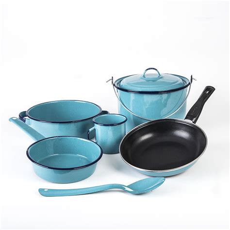 Batería de Cocina Cinsa 7 piezas Peltre Línea Clásica Renata Azul