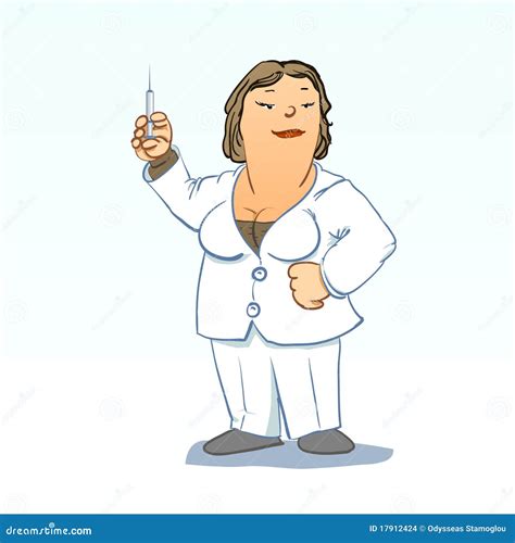 Medical Toons Nurse With Syringe Stock Vector Illustration Of