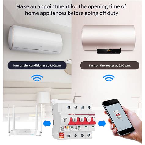 Tuya Or Smart Life App 4p 63A WiFi Circuit Breaker Smart Switch Din