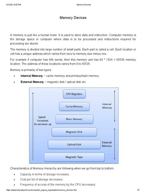 an in depth overview of computer memory devices types and hierarchies pdf computer data