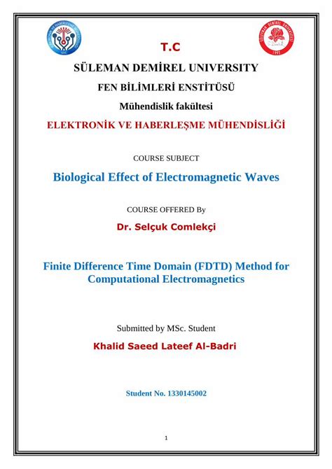 pdf finite difference time domain fdtd method for computational electromagnetics dokumen tips