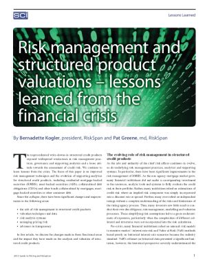 Fillable Online Risk Management And Structured Product