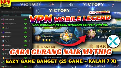 CARA CURANG PUSH RANK GAMPANG PAKAI APLIKASI VPN MOBILE LEGEND TERBARU