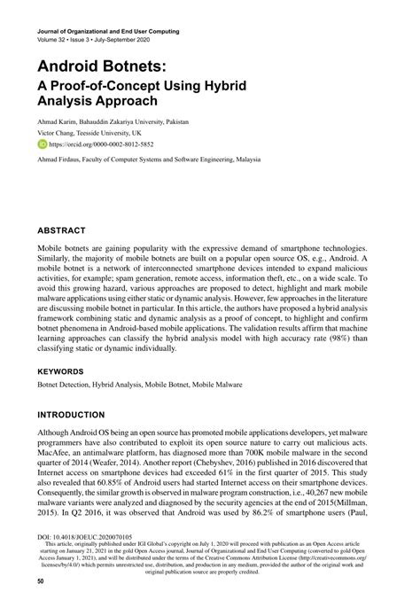 pdf android botnets a proof of concept using hybrid analysis approach