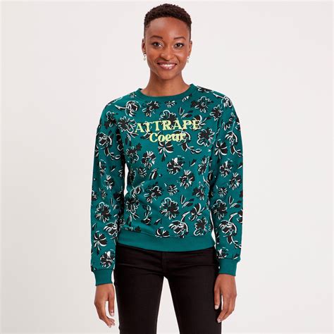 Sweat manches longues vert foncé femme Vibs