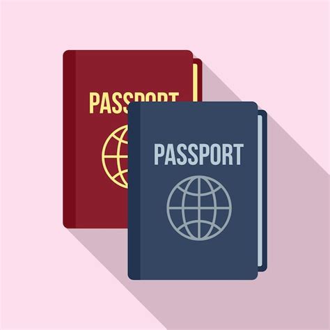 Icono de pasaporte internacional ilustración plana del icono de vector