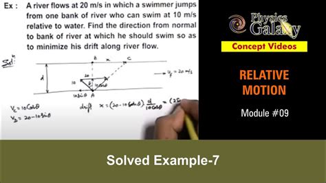 class 11 physics relative motion 9 solved example 7 on relative motion for jee and neet