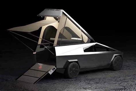 Space Campers le Cybertruck de Tesla s équipe d une tente de toit