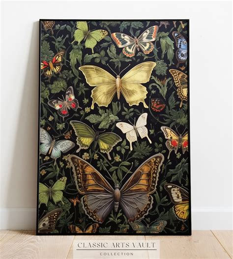William Morris Inspired Butterfly Art Print Butterfly Print Etsy