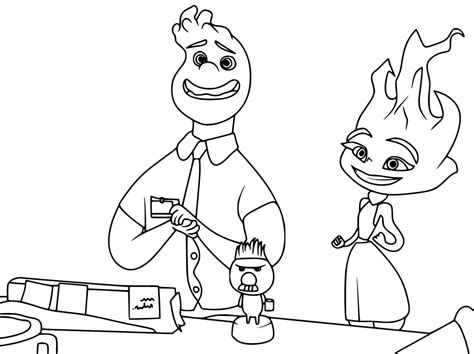 Los mejores dibujos para colorear elementales de la película para