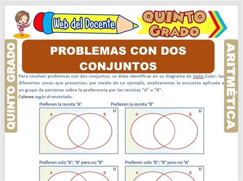 Problemas Con Dos Conjuntos Para Quinto Grado De Primaria Web