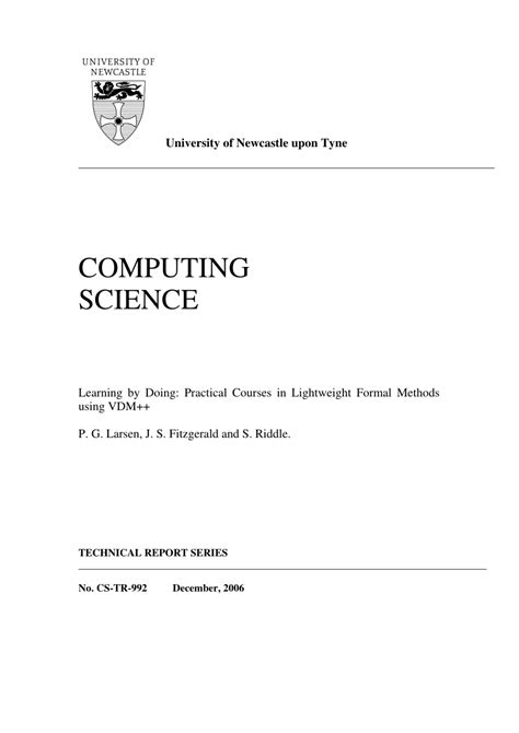 pdf learning by doing practical courses in lightweight formal methods using vdm