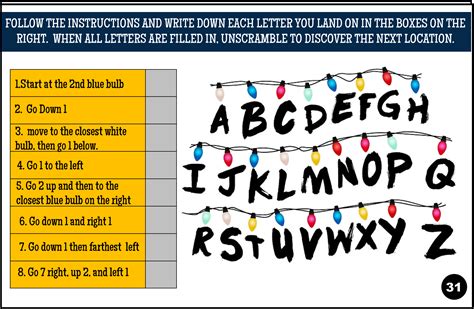 Printable Stranger Things Trivia Treasure Hunt Game