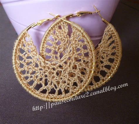 Boucles D Oreilles Au Crochet Pausecouture Creaninou