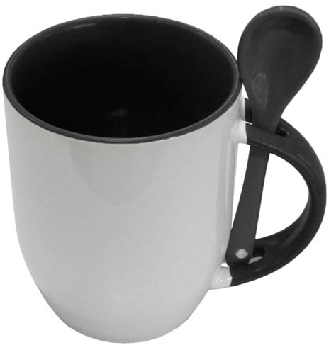 Taza Int y Asa NEGRA con Cuchara NOTABLE TIENDA Industria Gráfica