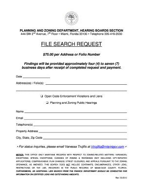 Fillable Online PLANNING AND ZONING DEPARTMENT HEARING BOARDS SECTION